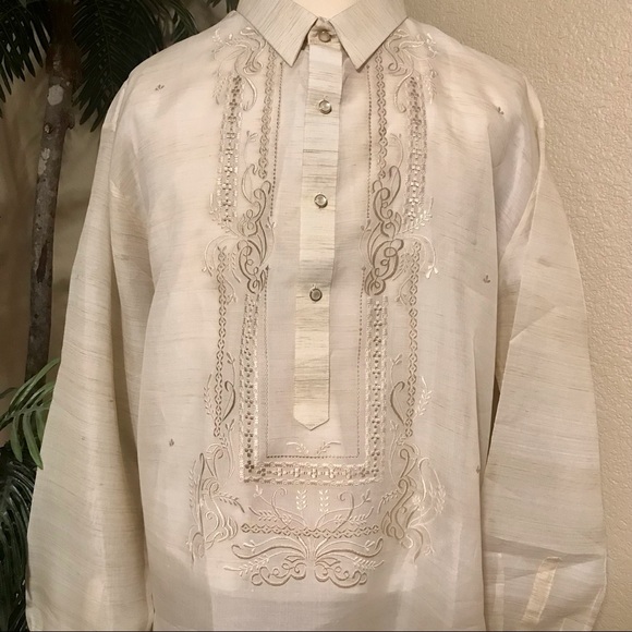 Shirts | Classic Embroidered Pina Jusi Mens Barong Tagalog Size 5x ...